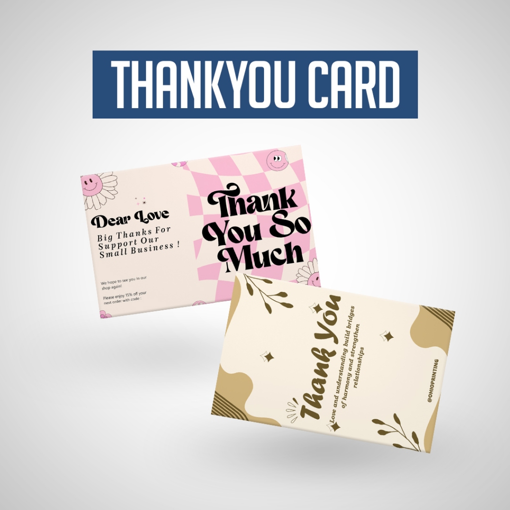 Jual Ohio * Thank You Card I Kartu Ucapan Olshop I Thank You Card ...