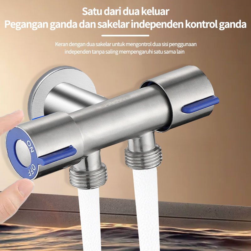 Jual Toilet Keran Shower Double Stop Kran 1/2 Inch Single Jet Shower Closet Jet Closet Bahan ...