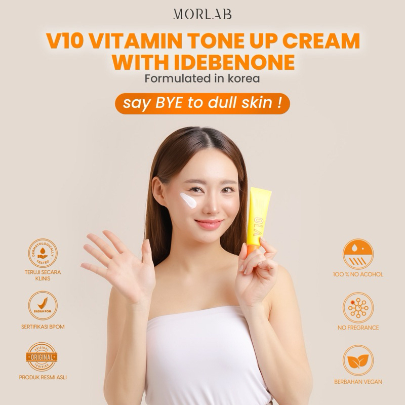 Jual MORLAB V10 VITAMIN TONE UP CREAM WITH IDEBENONE | Shopee Indonesia