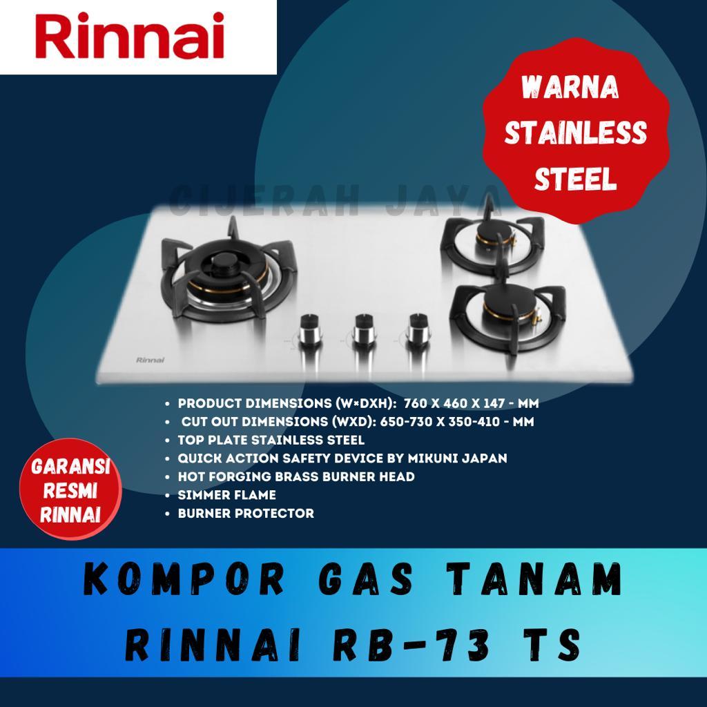 Jual RINNAI KOMPOR TANAM GAS RINNAI STAINLESS RB-73 TS RB73TS RB 73 TS ...