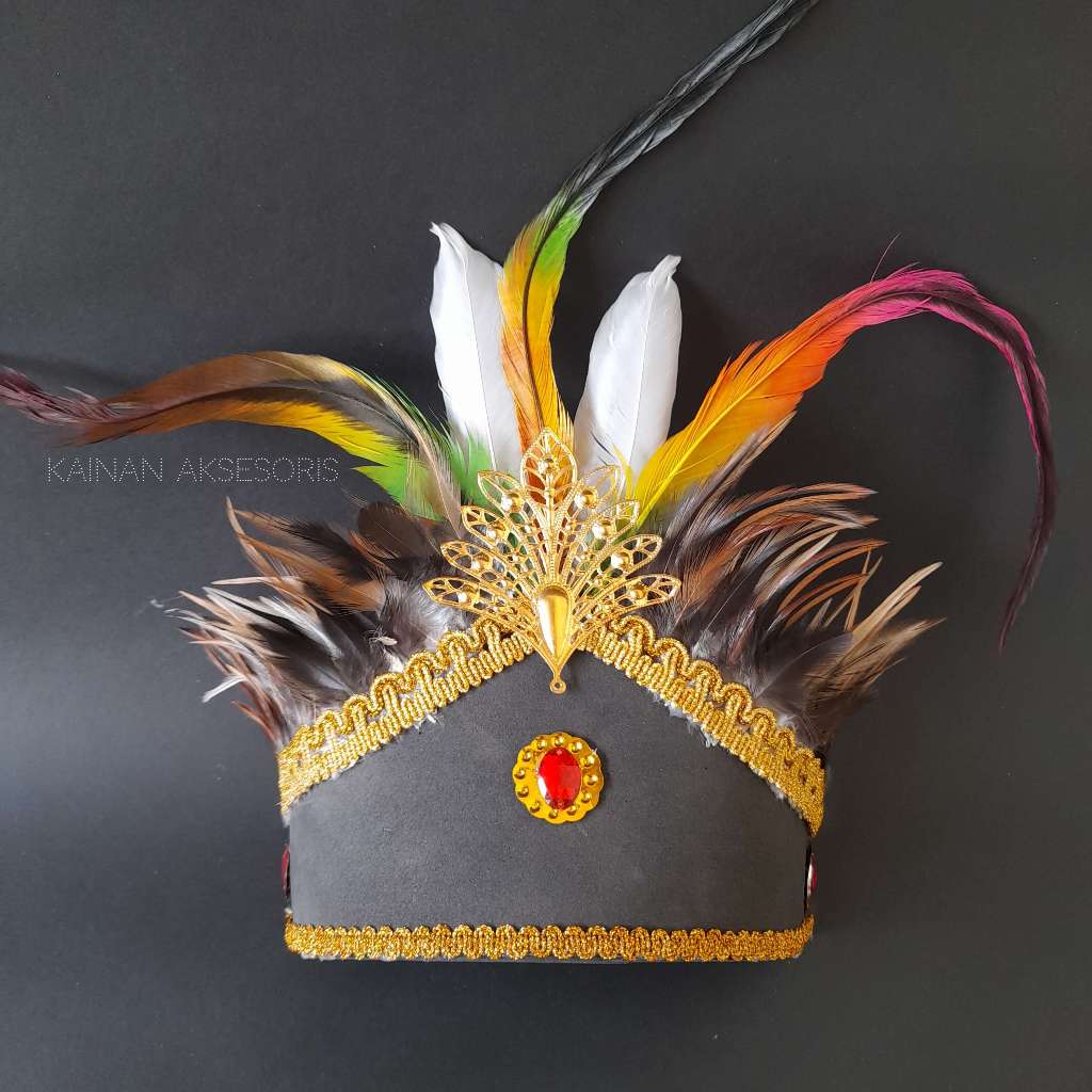 Jual TOPI BULU DAYAK HITAM KARNAVAL PENTAS UNTUK ANAK REMAJA DEWASA ...