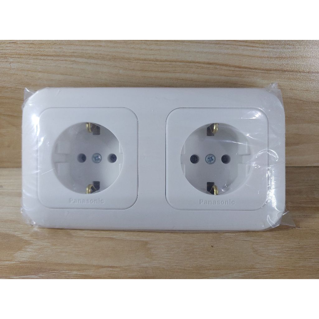 Jual PANASONIC Stop Kontak Ganda / Double (Tanam Dinding Tembok) WIDE ...