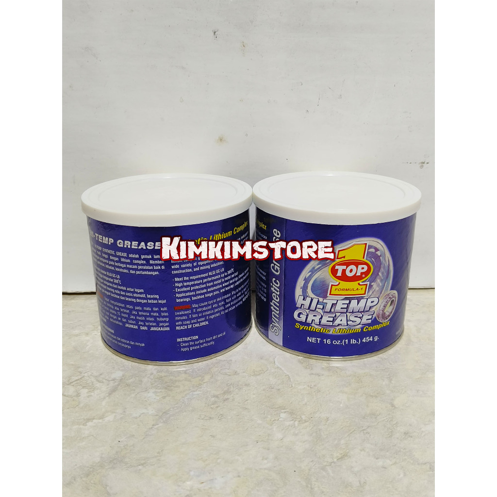 Jual Top1 Grease Pelumas Stempet Gemuk Top 1 Hi Temp High Temp Biru 454 ...
