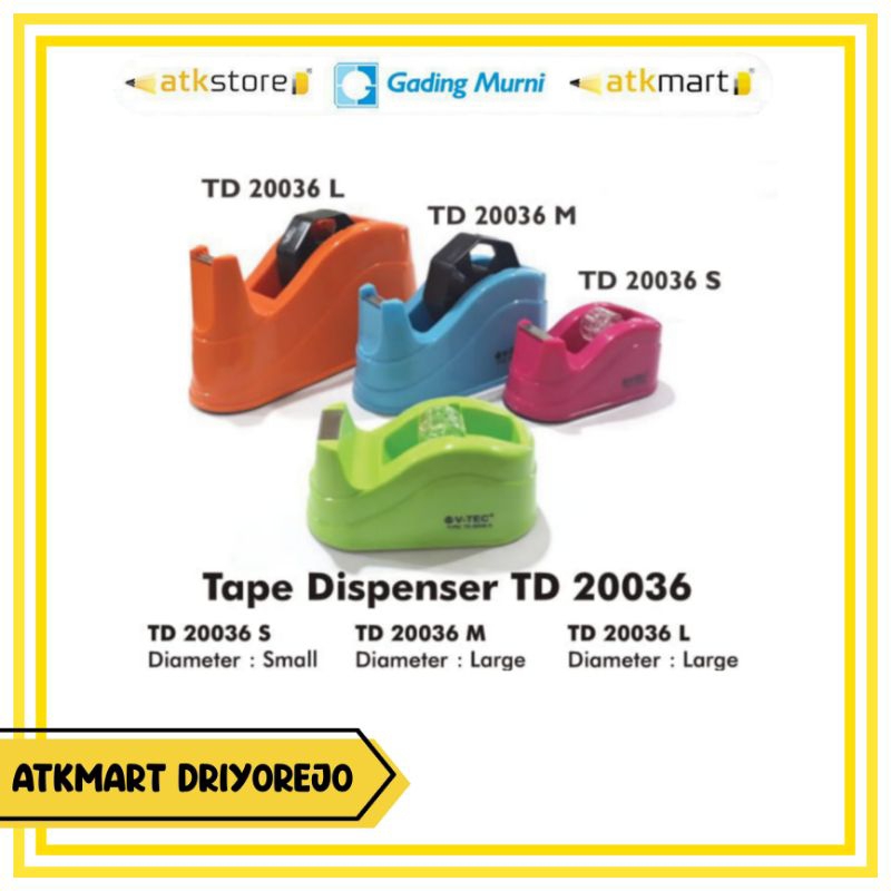 Jual V-TEC TAPE DISPENSER 20036/20087/ - TAPE CUTTER - DISPENSER SOLASI ...