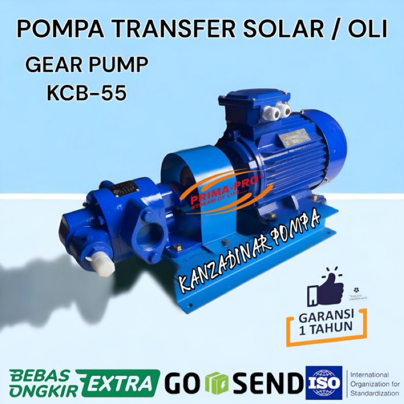 Jual Pompa Oli Gear pump Type KCB 55liter/menit merk PRIMAPRO 2.2kw ...