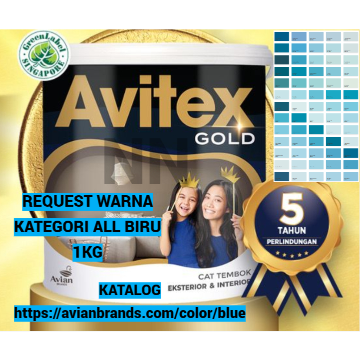 Jual CAT TEMBOK AVITEX GOLD 1KG REQUEST WARNA BIRU AVITEX GOLD CAT ...
