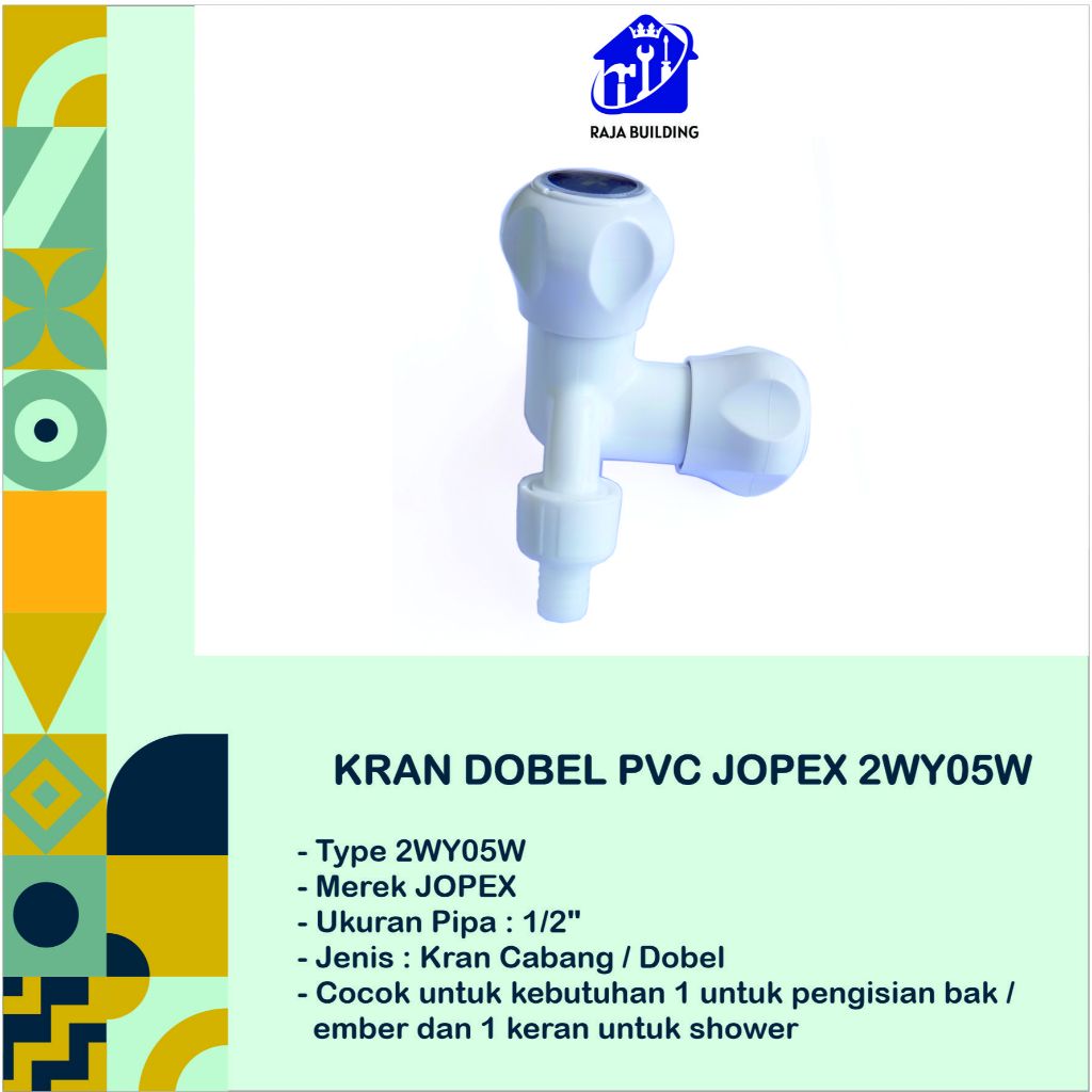 Jual Kran Dobel PVC Jopex 2WY05W / Kran Shower / Kran Dinding Tembok ...