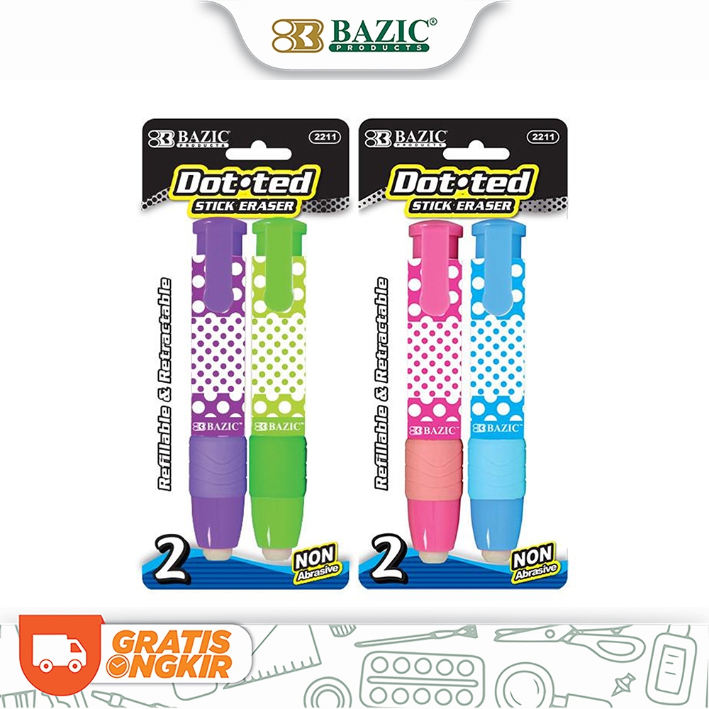 Jual Bazic Eraser Stick Dotted (2/Pack) - Penghapus Mekanik | Shopee ...
