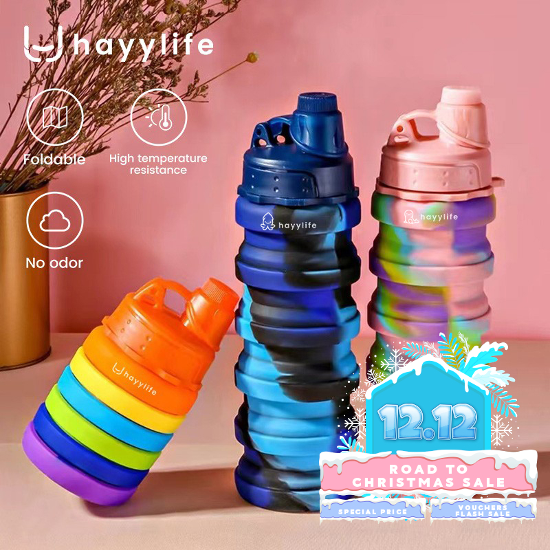 Jual HAYYLIFE Botol Minum Lipat Silicone Botol Minum Anak Isi 500ml ...
