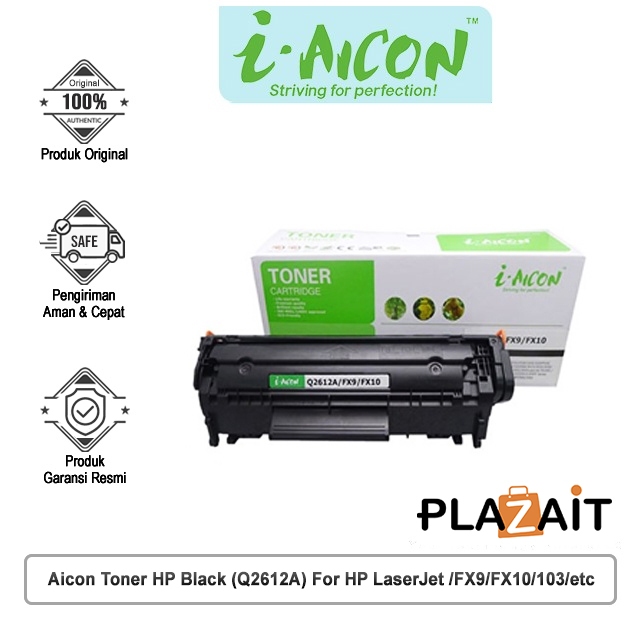 Jual Aicon Toner Q2612A/FX9/FX10 Black For HP LaserJet 1010/1012/1015 ...