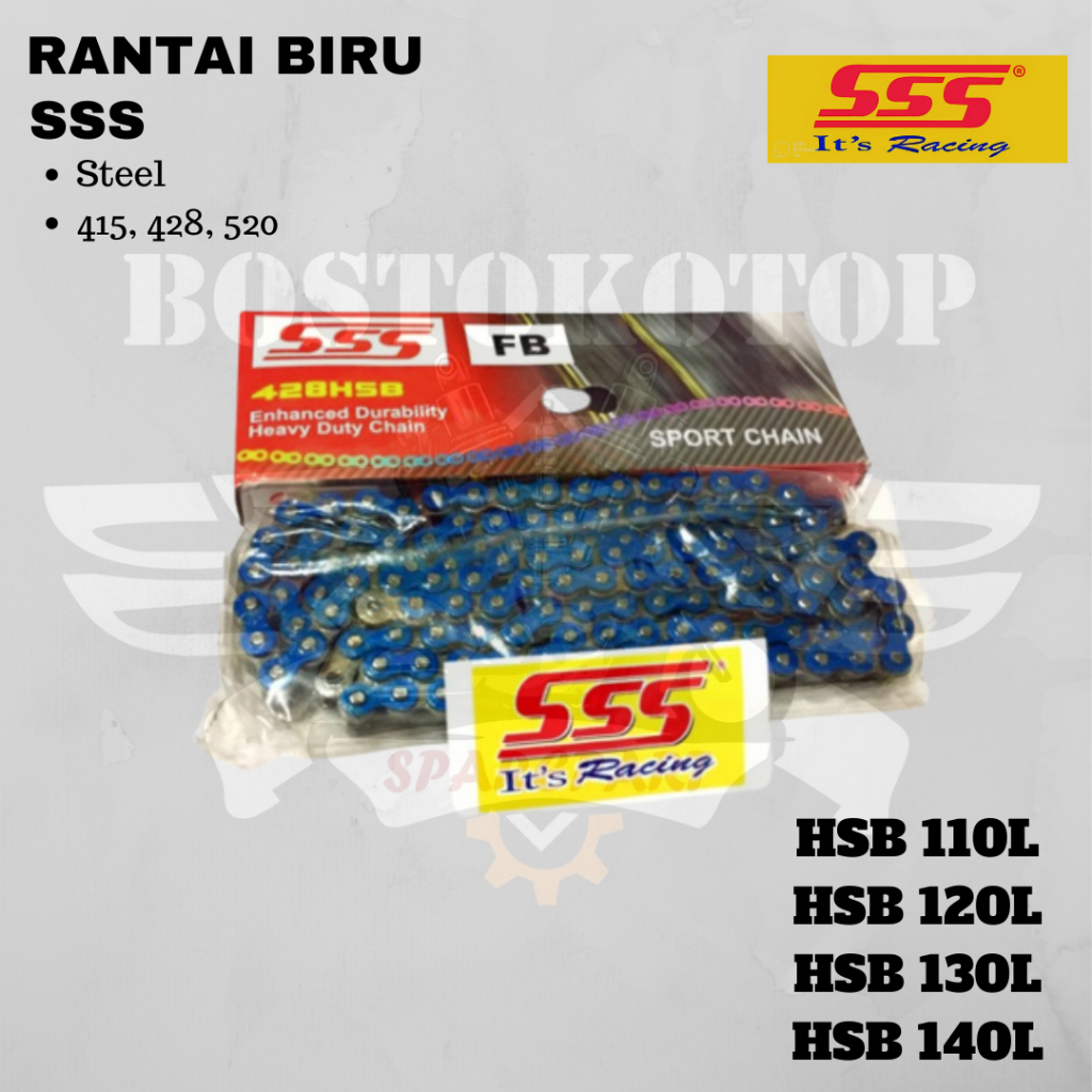 Jual SSS Rantai Rante Chain Biru Blue Harian Racing HSB 415 428 520 ...