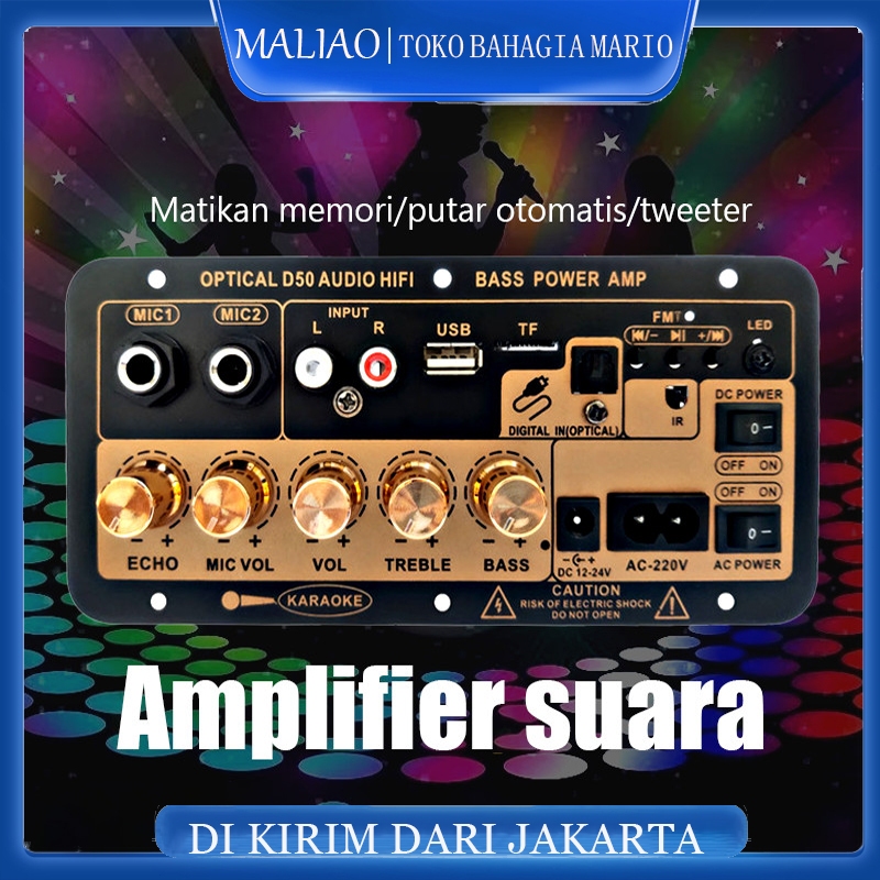 Jual ampli full bass subwoofer amplifier mini bluetooth 8-12 Inci ...
