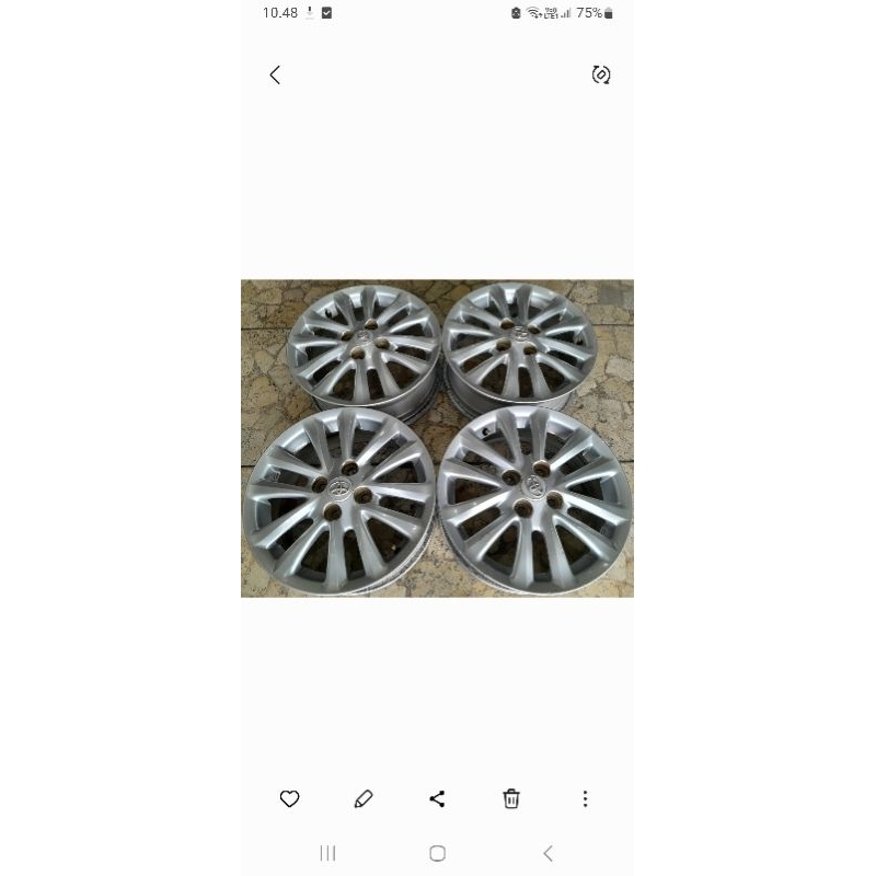 Jual VELG SEKEN MOBIL OEM COPOTAN ETIOS RING 15 LEBAR 5.5 ET 45 BAUT 4X100 VELG ONLY | Shopee ...