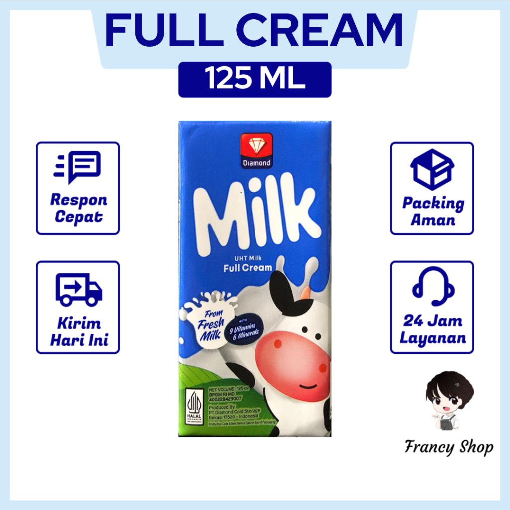 Jual Susu Diamond UHT Putih Full Cream 125 ml | Shopee Indonesia