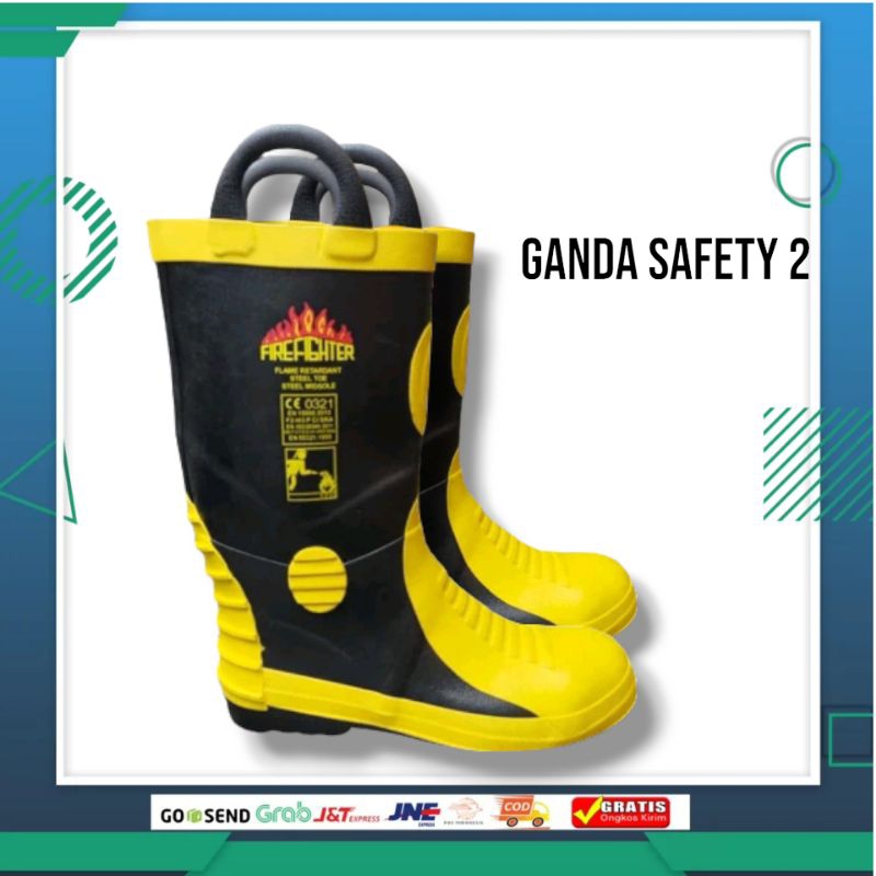 Jual Sepatu Safety Boots Firefighter Original / Sepatu Boot pemadam ...