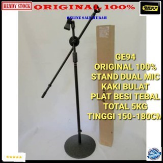 Jual G94 Original 100% stand mic tiang mik kaki bulat plat besi tripod ...