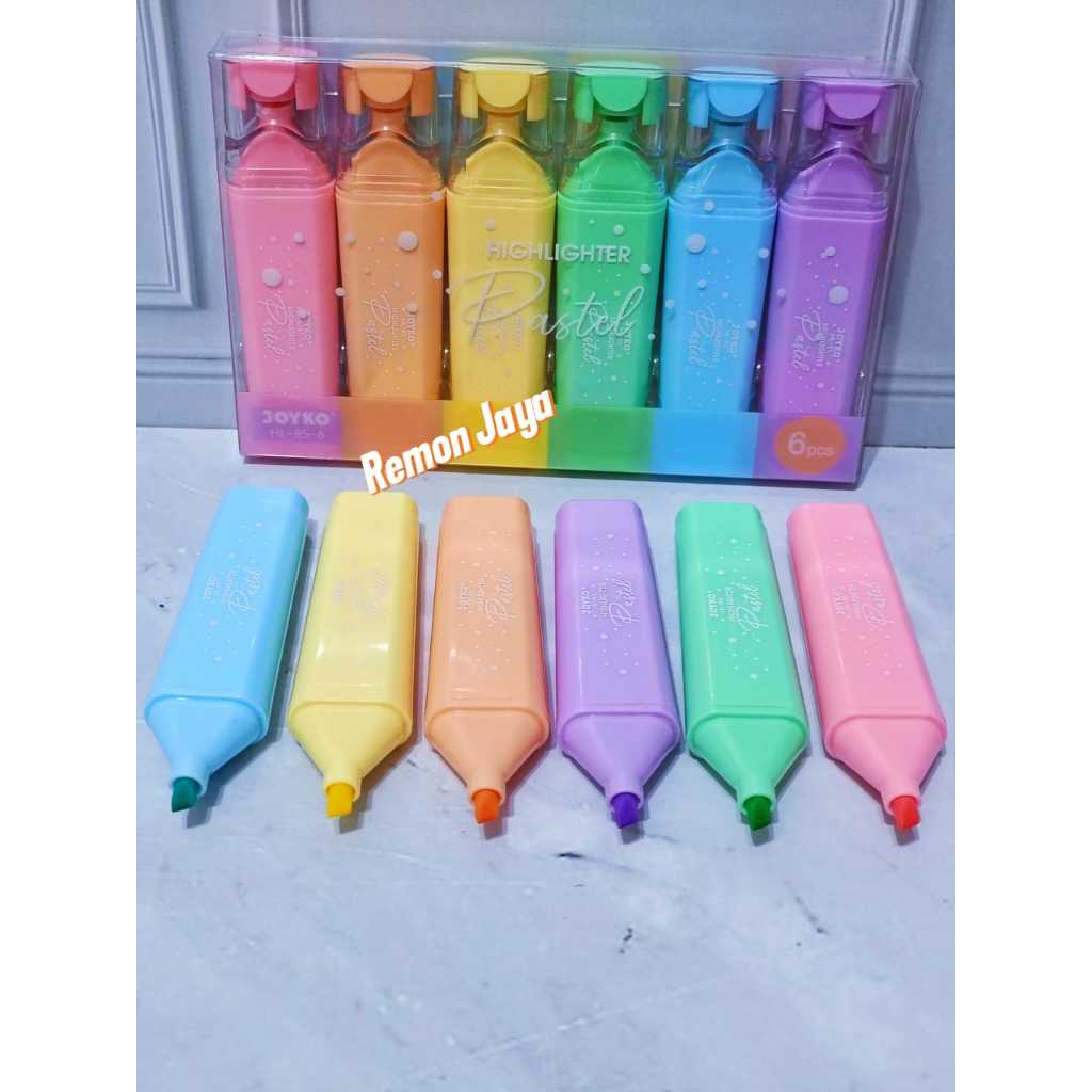 Jual PROMO (ISI 6 PCS) Highlighter Joyko Pastel HL-85-6 Penanda Warna ...