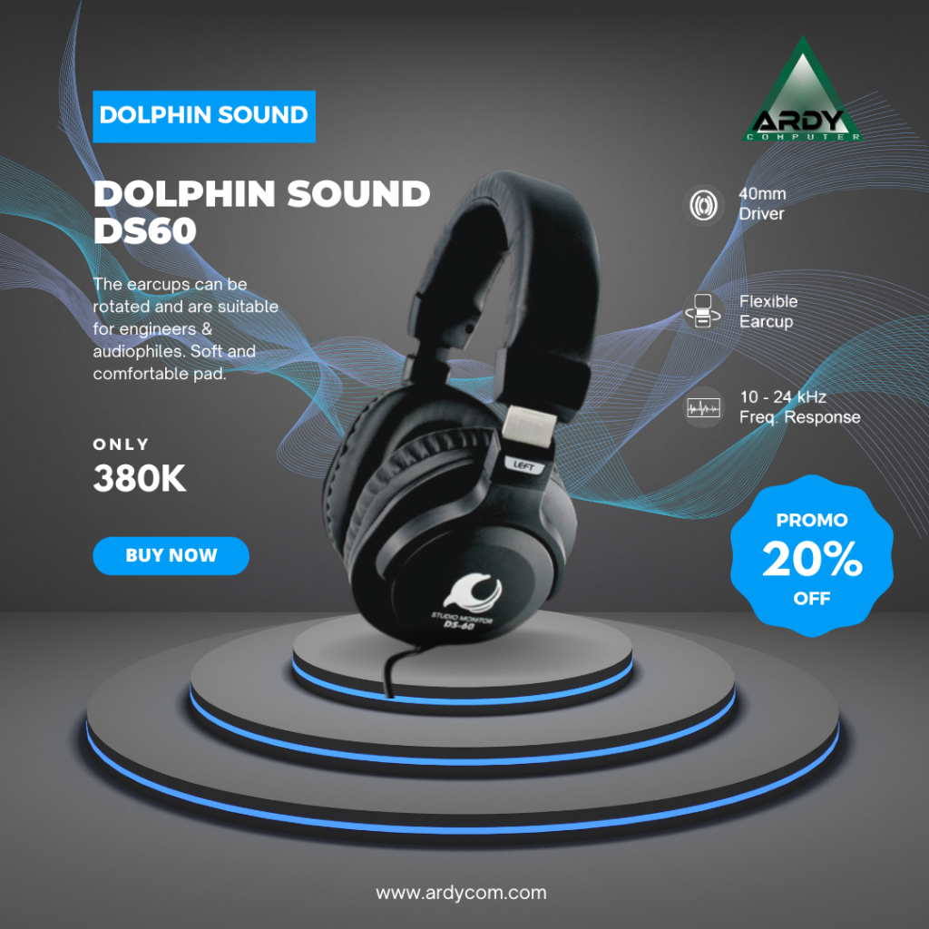 Jual Dolphin Sound DS60 DS-60 Studio Monitoring Headphone | Shopee ...
