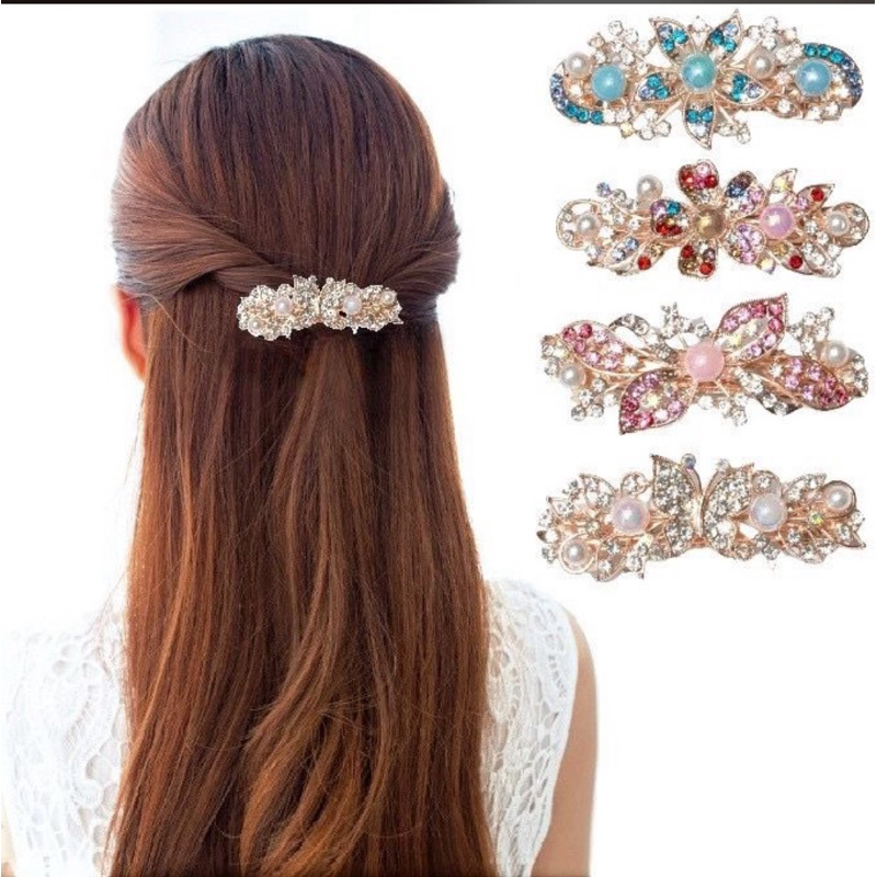 Jual JEPIT OTOMATIS JEPIT RAMBUT KLIP KOREA BUNGA JEPIT PESTA | Shopee Indonesia