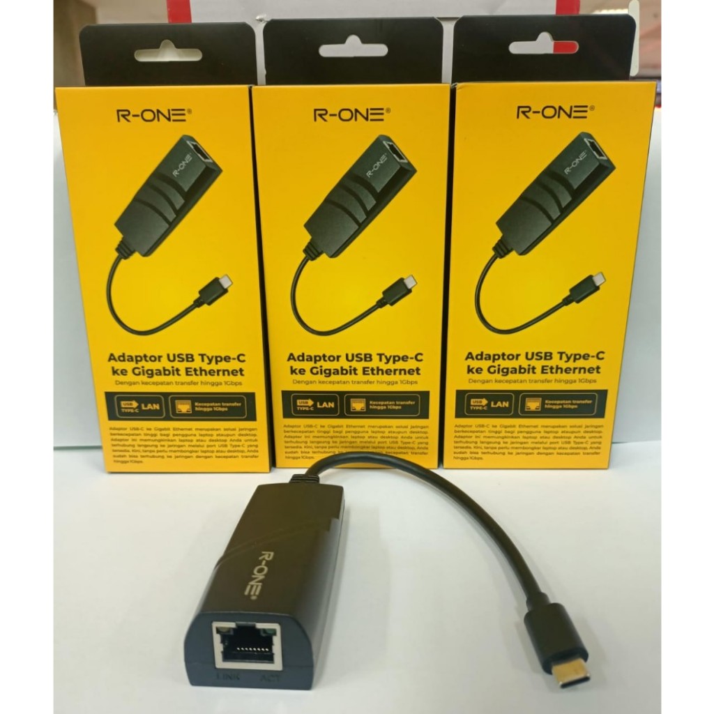 Jual CONVERTER TYPE-C TO LAN GIGABIT ETHERNET R-ONE | Shopee Indonesia