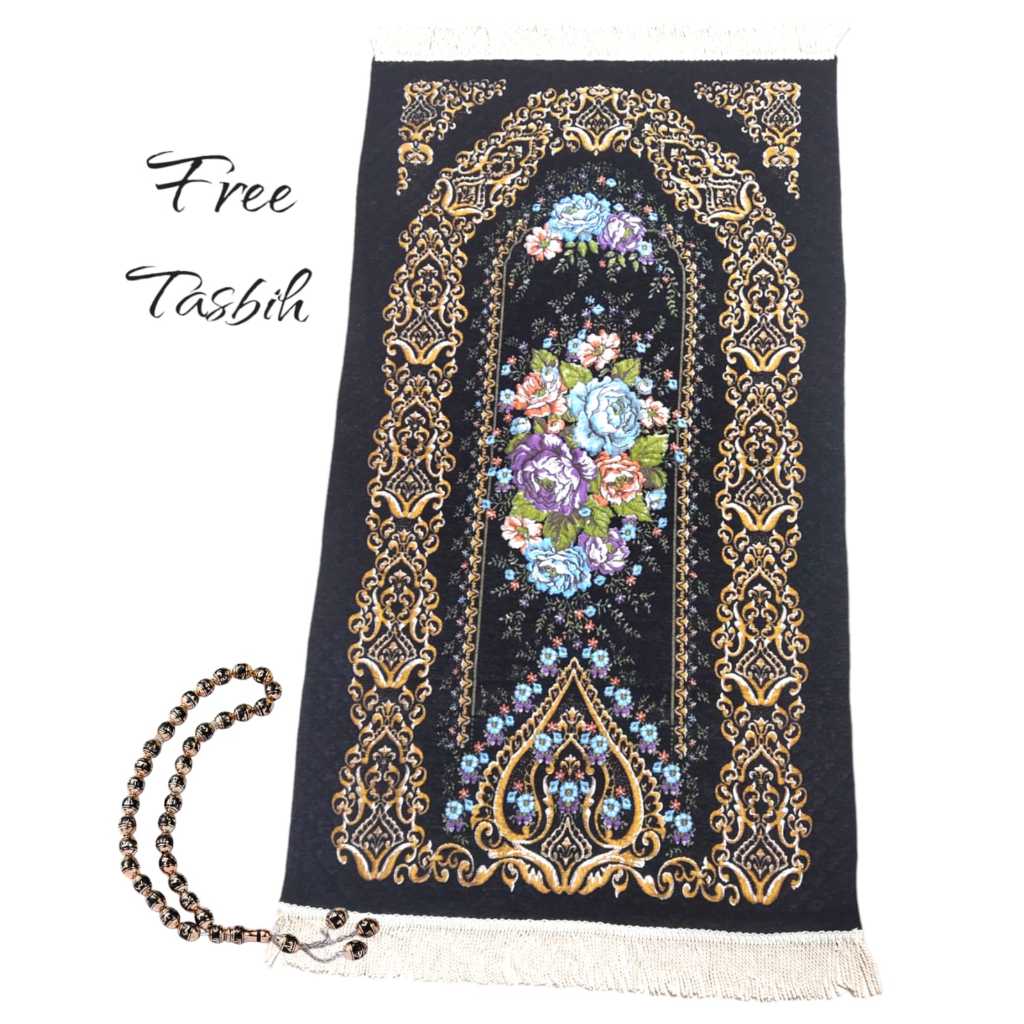 Jual Sajadah Turkey super premium dengan bordir timbul motif bunga JZW ...