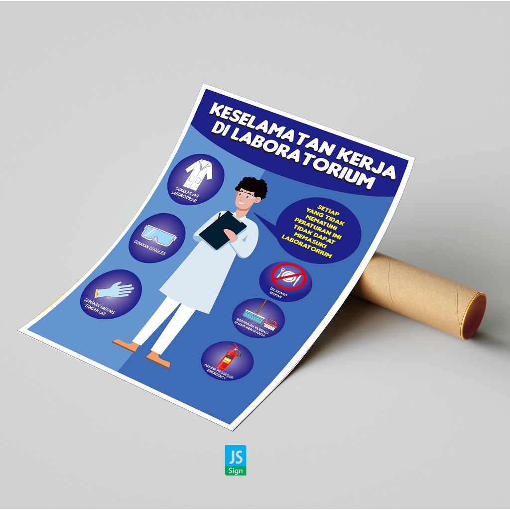 Jual POSTER SAFETY K3 - KESELAMATAN KERJA DI LAB - A2 GRATIS LOGO ...