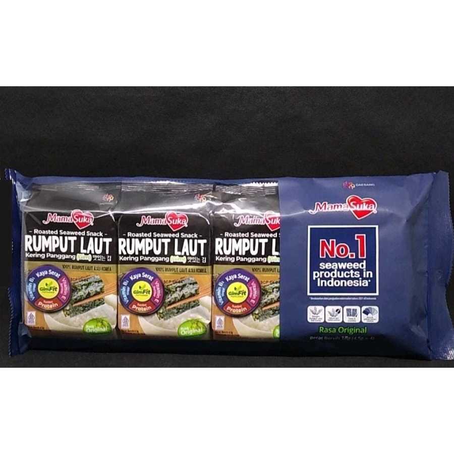 Jual Rumput Laut / Nori / Seaweed Mamasuka Rasa Original Isi 4 ( 4 x 4 ...