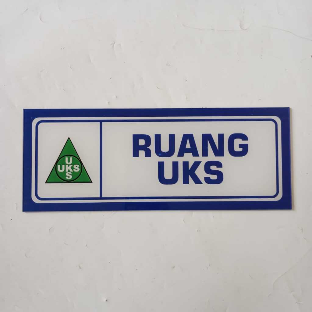 Jual Akrilik Papan Nama Ruang UKS - Biru 11x30 - Papan Penanda Nama ...