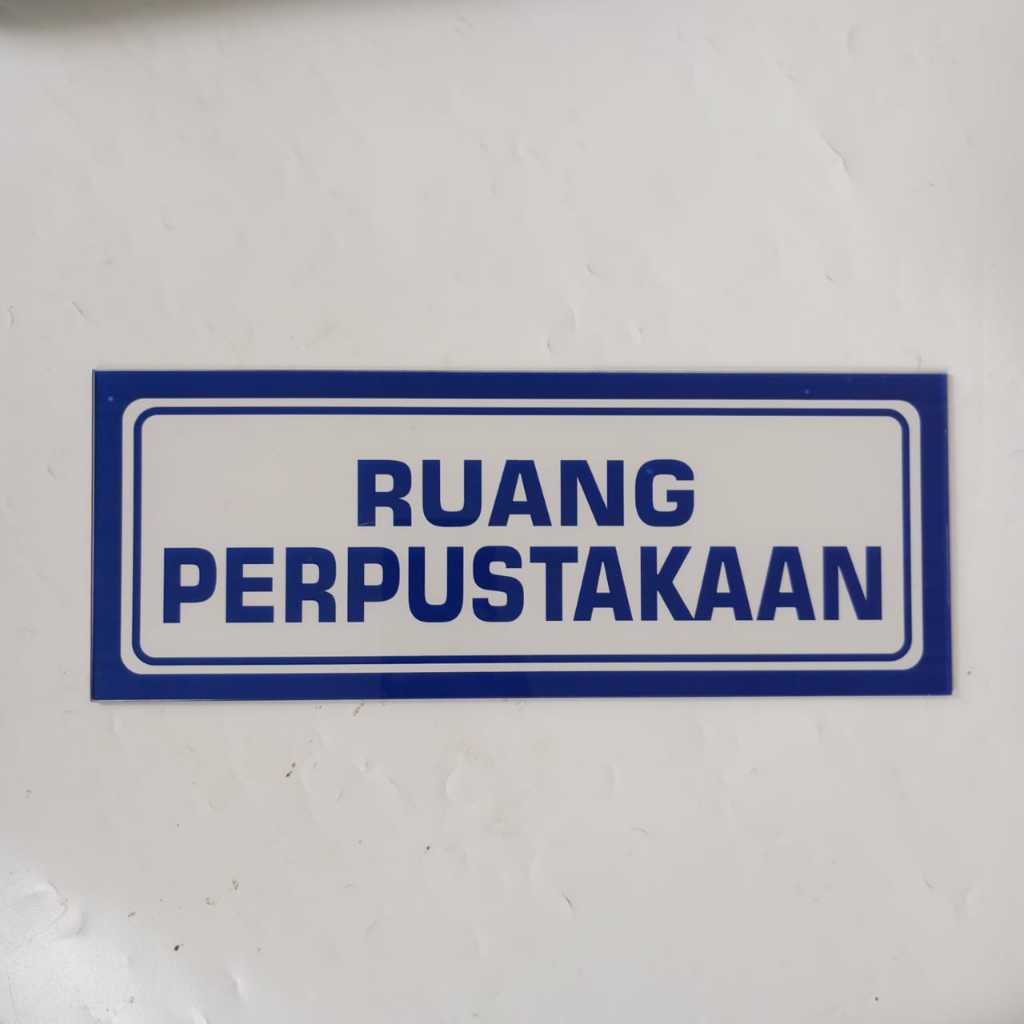 Jual Akrilik Papan Nama Ruang Perpustakaan - Biru 11x30 | Shopee Indonesia