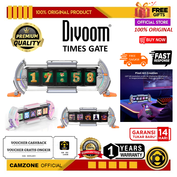 Jual Divoom Times Gate Pixel Art Informative Display original Digital ...
