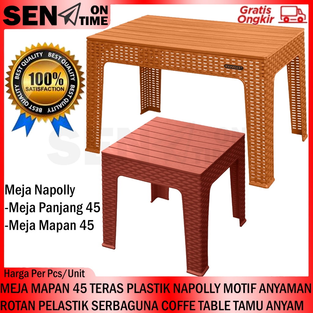Jual Napolly Mapan 45 Meja Plastik Teras75/7045 Motif Anyaman Rotan ...