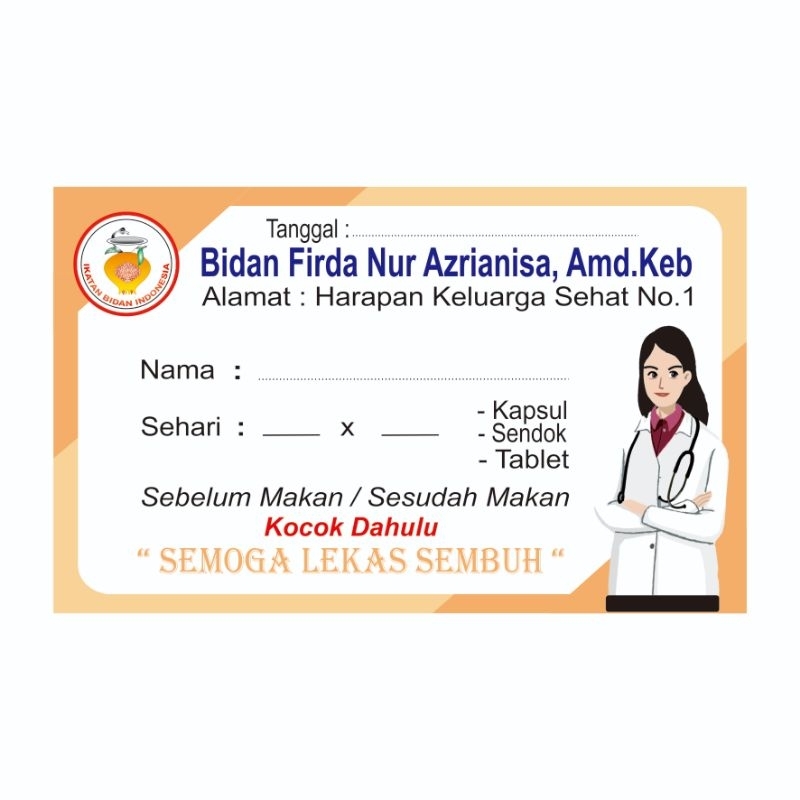 Jual Stiker Label Obat Custom Nama ( isi 50 pcs ) | Shopee Indonesia