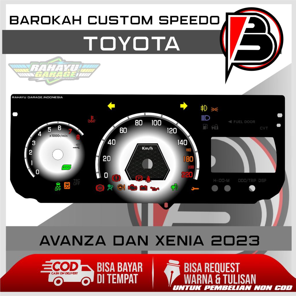 Jual papan speedometer custom avanza dan xenia 2023 panel spido meter ...