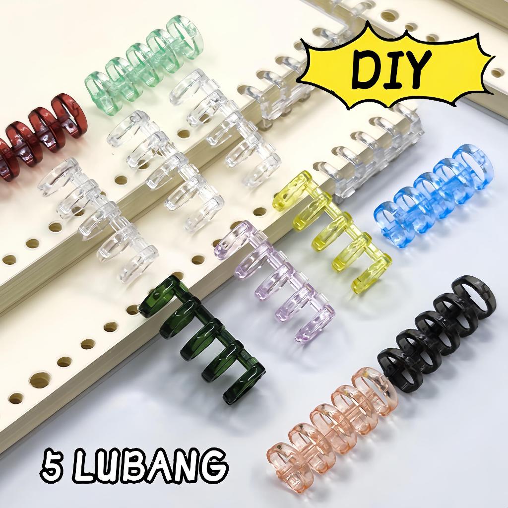 Jual 5 lubang pengikat gulungan pengikat klip segmentasi diy transparan ...