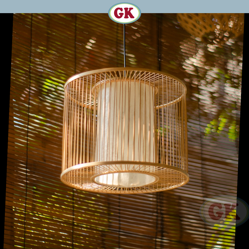 Jual Lampu gantung Bambu / Lampu hias bambu JJ105 d40 | Shopee Indonesia