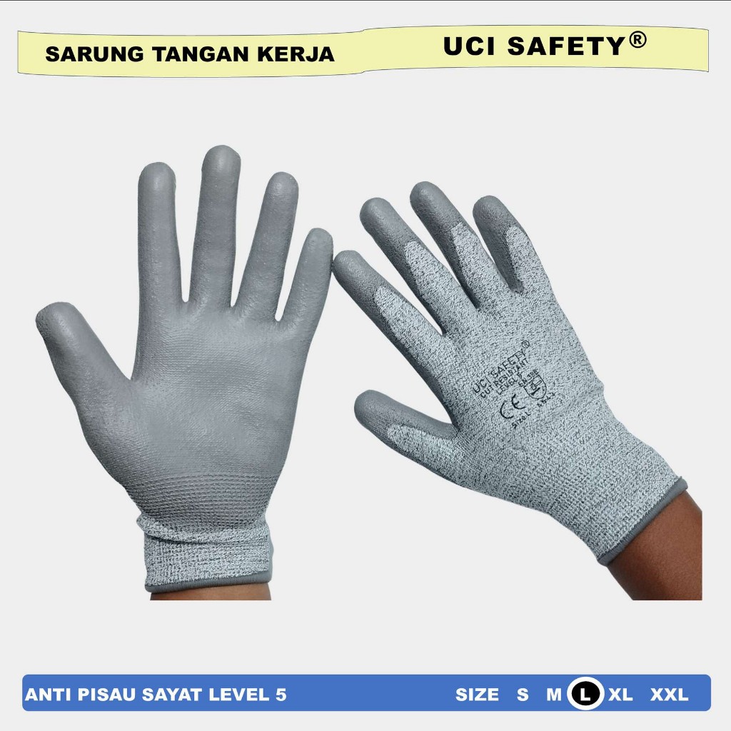 Jual Sarung Tangan Cutting Glove Cut Resistan Level 5 EN388 Uci Safety ...