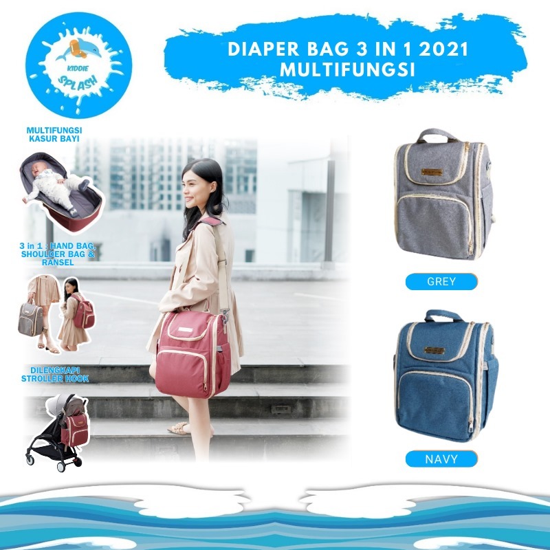 Jual Tas Perlengkapan Bayi Diaper Bag Ransel Multifungsi KIDDIE SPLASH ...