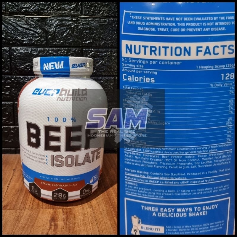 Jual Suplemen Fitness EVERBUILD Beef Protein Isolate 4 lb Malang Ever ...