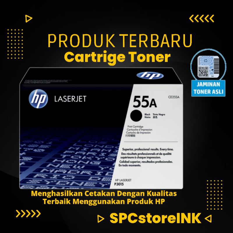 Jual Toner Hp LaserJet 55a Black Toner (CE255A) | Shopee Indonesia
