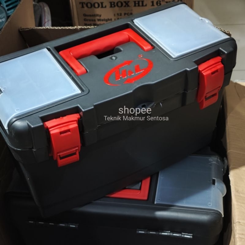 Jual Tool Box 16" x 25 H&L Hitam Kotak Wadah Tempat Alat Perkakas 16 ...