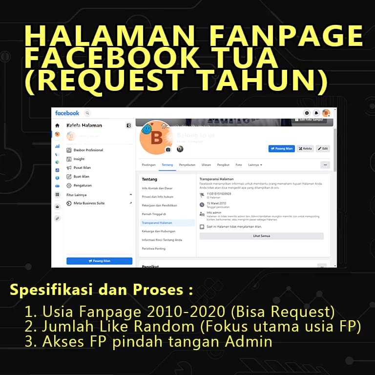Jual Halaman Fanspage Facebook Old 2010 - 2020 | Shopee Indonesia