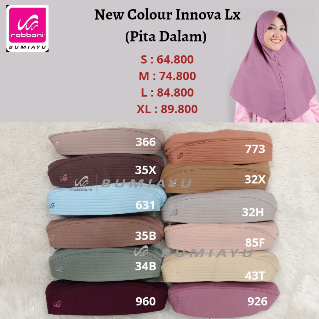 Jual NEW COLOUR KERUDUNG INSTAN INNOVA LX KAA1 - RABBANI PITA TERTUTUP | Shopee Indonesia