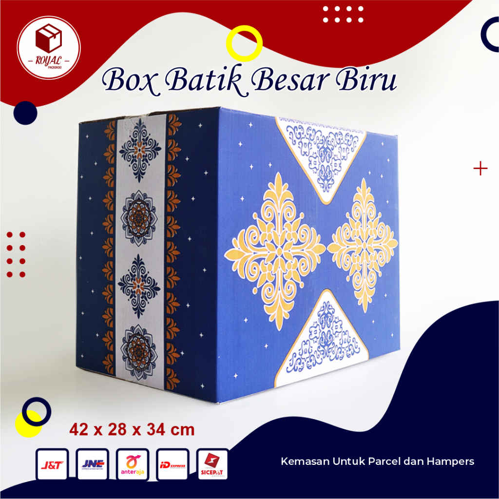 Jual Kardus Box Parcel Batik Biru - Uk. 42 x 28 x 35 parcelbox ...