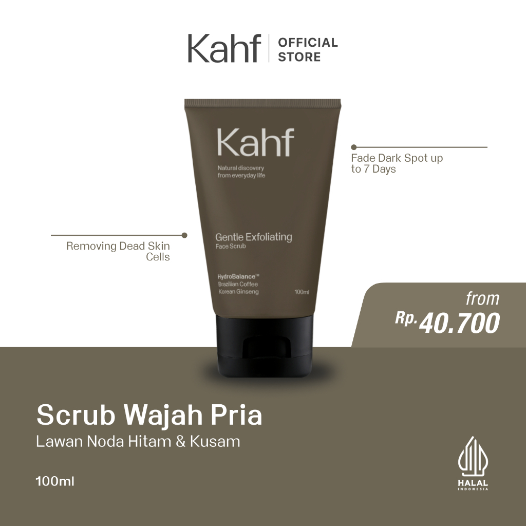 Jual Kahf Gentle Exfoliating Face Scrub 100 ml - Perawatan Wajah Pria ...