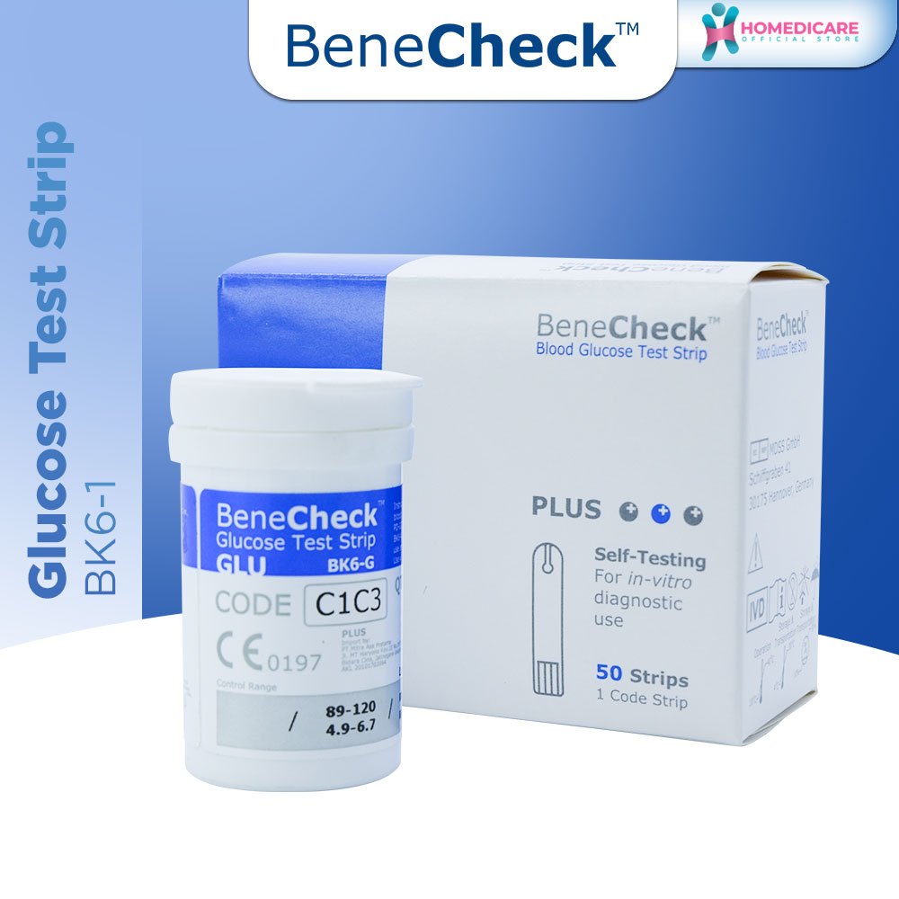 Jual Alat Cek Darah - BeneCheck PLUS Test Strip Gula Darah (Glukosa ...