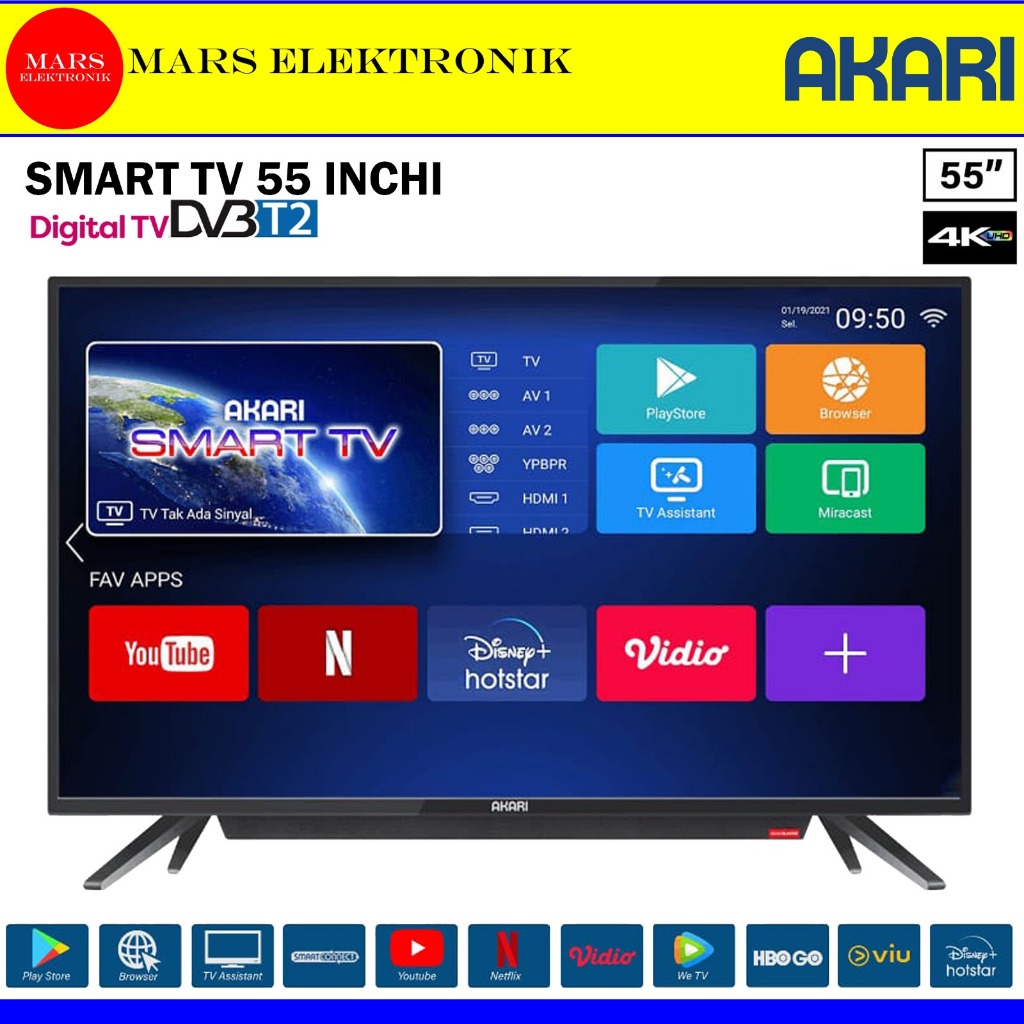Jual AKARI SMART ANDROID TV - BLUETOOTH FUNCTION - FULL HD - AT-5550B ...