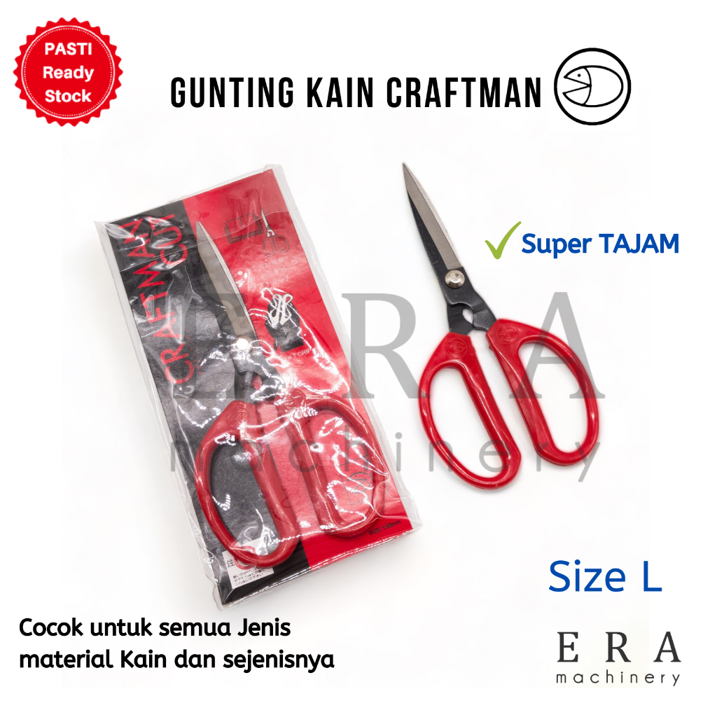 Jual Gunting Craftman Size L Potong Bahan Kain Bobok / Tailor Craft Man ...