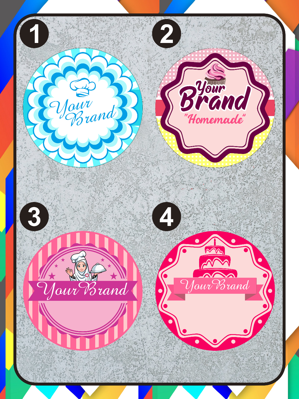 Jual Stiker Label Produk Makanan Minuman Snack Roti Dll Ukuran 1 5cm S