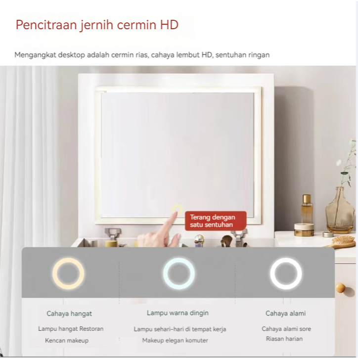 Jual Highline Meja Rias Lampu LED Meja Rias Rak kosmetik Meja Rias ...