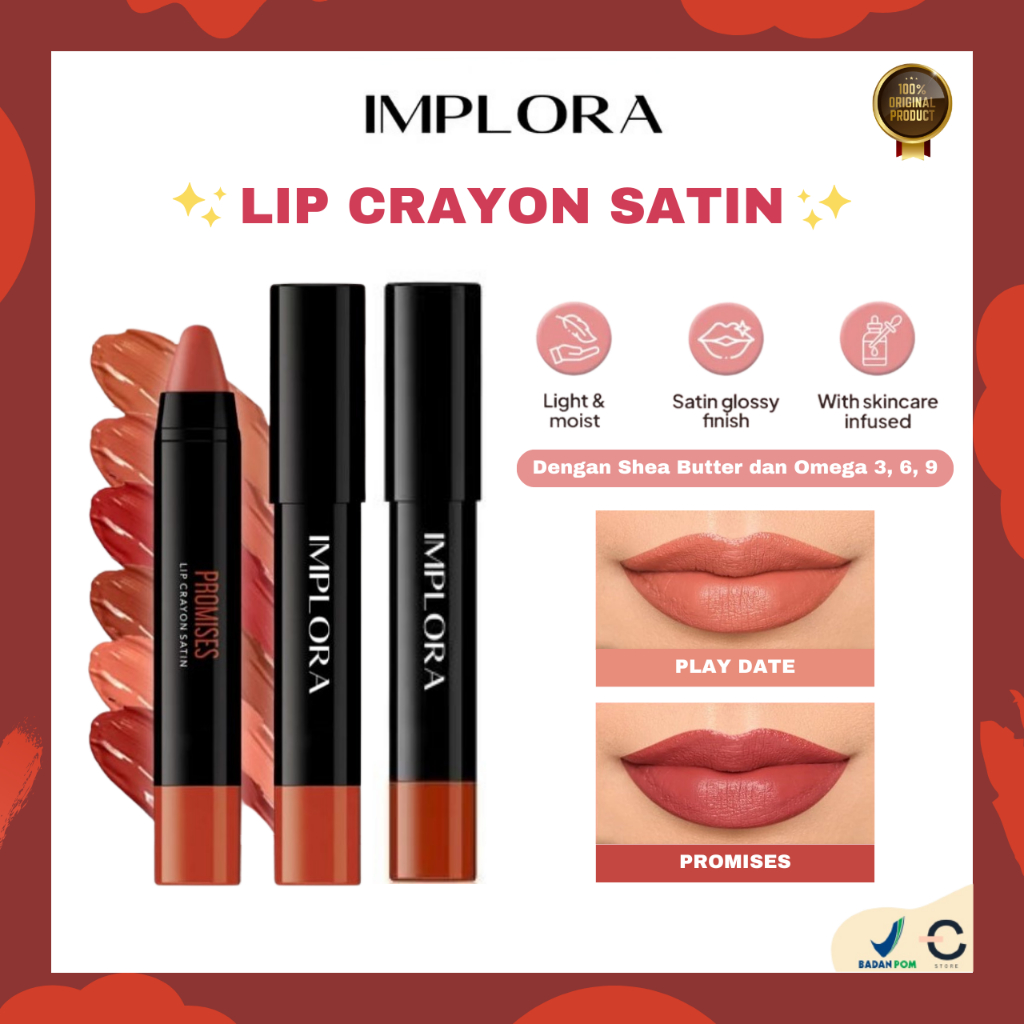 Jual [ORI BPOM] IMPLORA Lip Crayon Satin 3.5gr | IMPLORA Lipcrayon ...